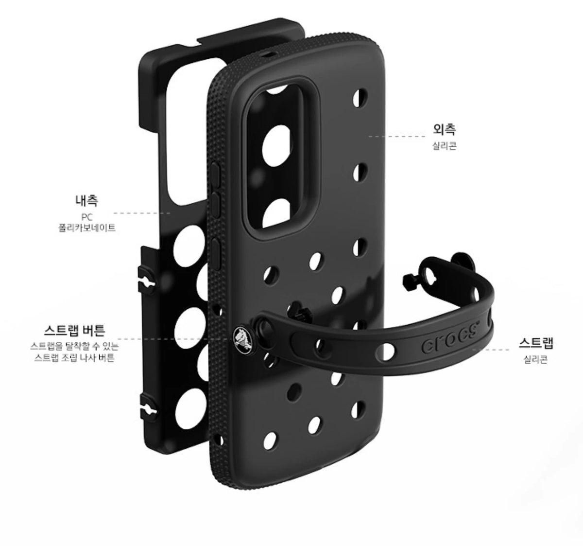 SAMSUNG Galaxy S25 Plus x Crocs Cover Case With Jibbitz Charms #Black ...